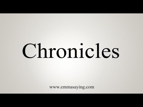 How To Say Chronicles