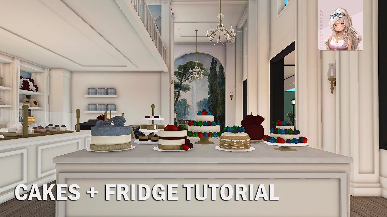 Custom Cakes, Dessert Tray and Fridge | Bloxburg Speedbuild Tutorial