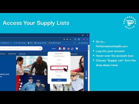 Benefits of a Supply List – Performance Health Website Features