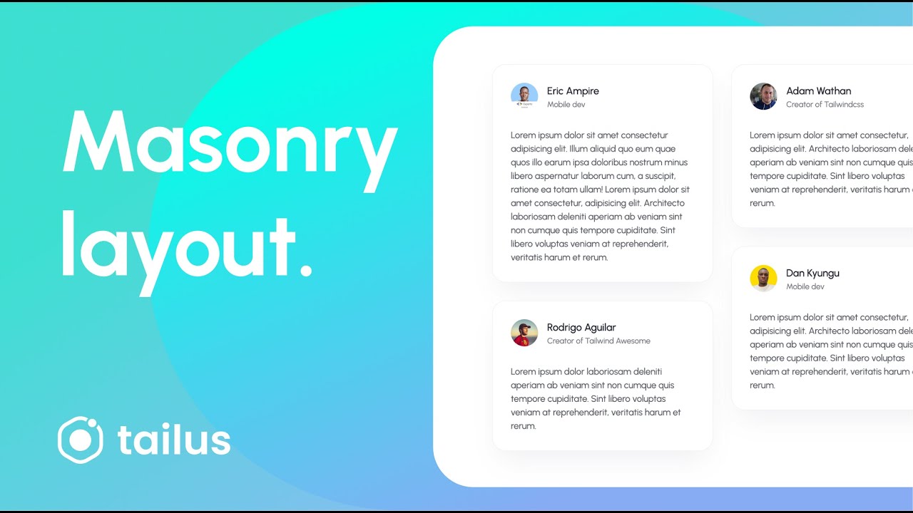 How to build a masonry layout with tailwindcss