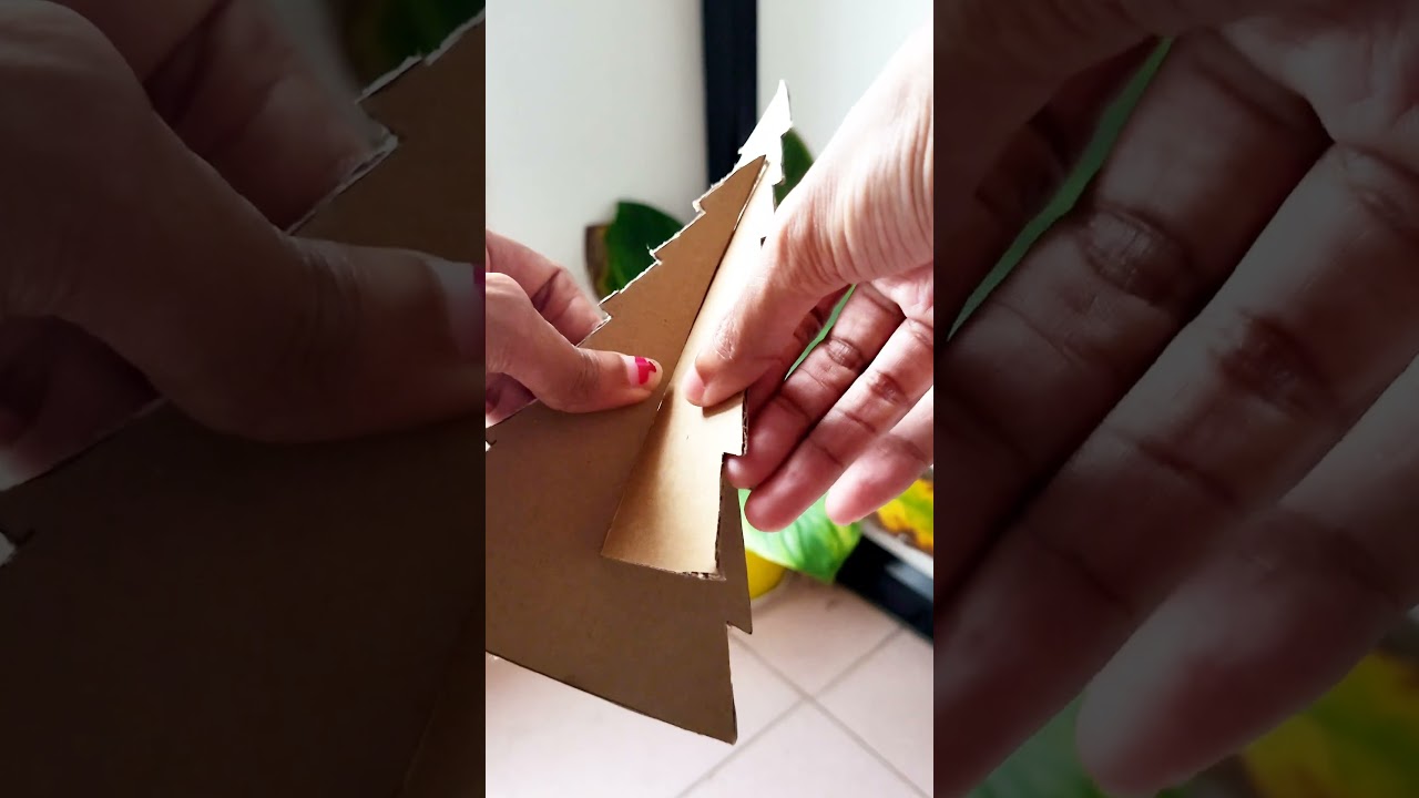 Cardboard easy Christmas tree #christmas #jinglebells #merrychristmas tree #handmadegifts #christmas
