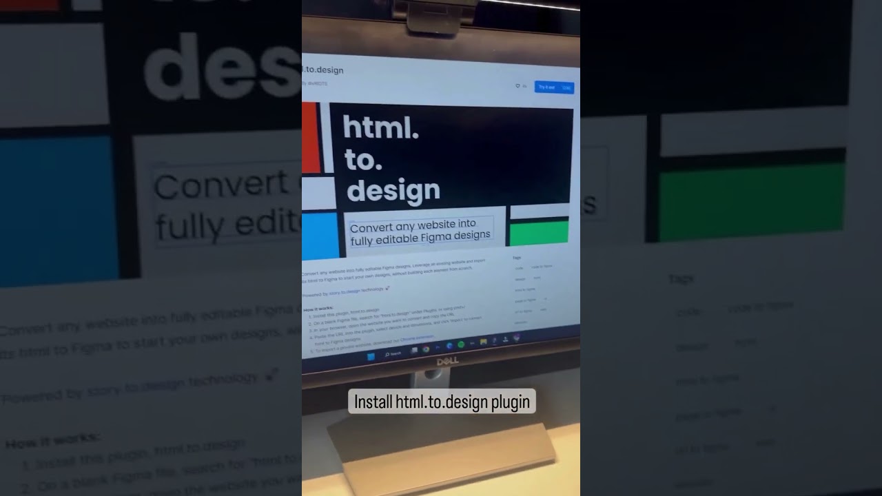 Convert any website into figma design with the help of html.to.design Plugin 🚀 #ui #ux #design