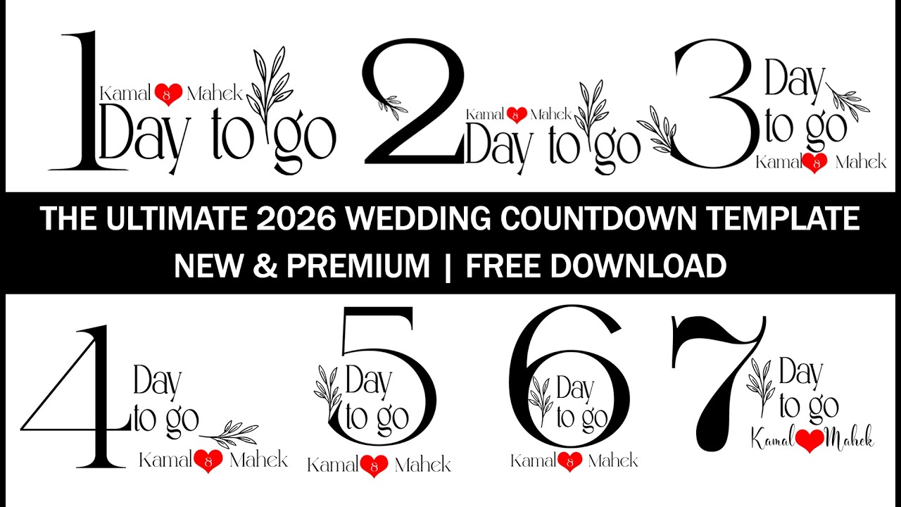 Top Wedding Countdown Templates 2026  FREE PSD Download 🔥