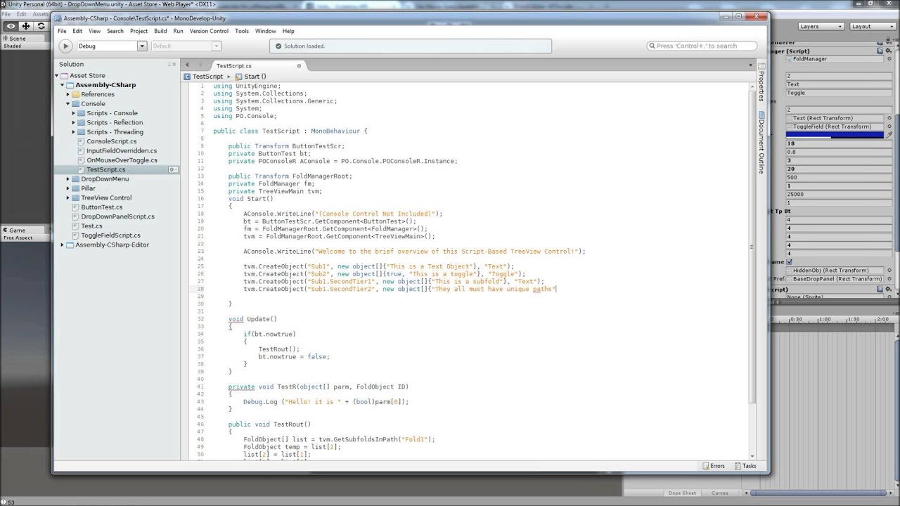 TreeView extended demonstration w/ scripting example. (1080p)