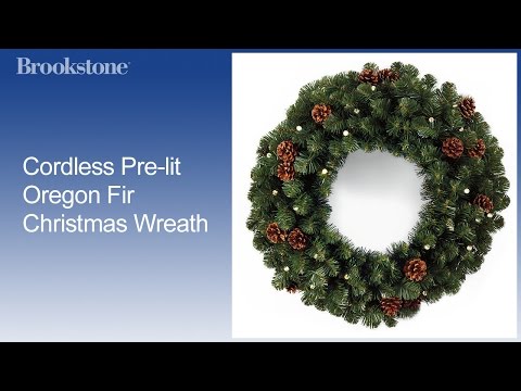 Cordless Pre-lit Oregon Fir Christmas Wreath