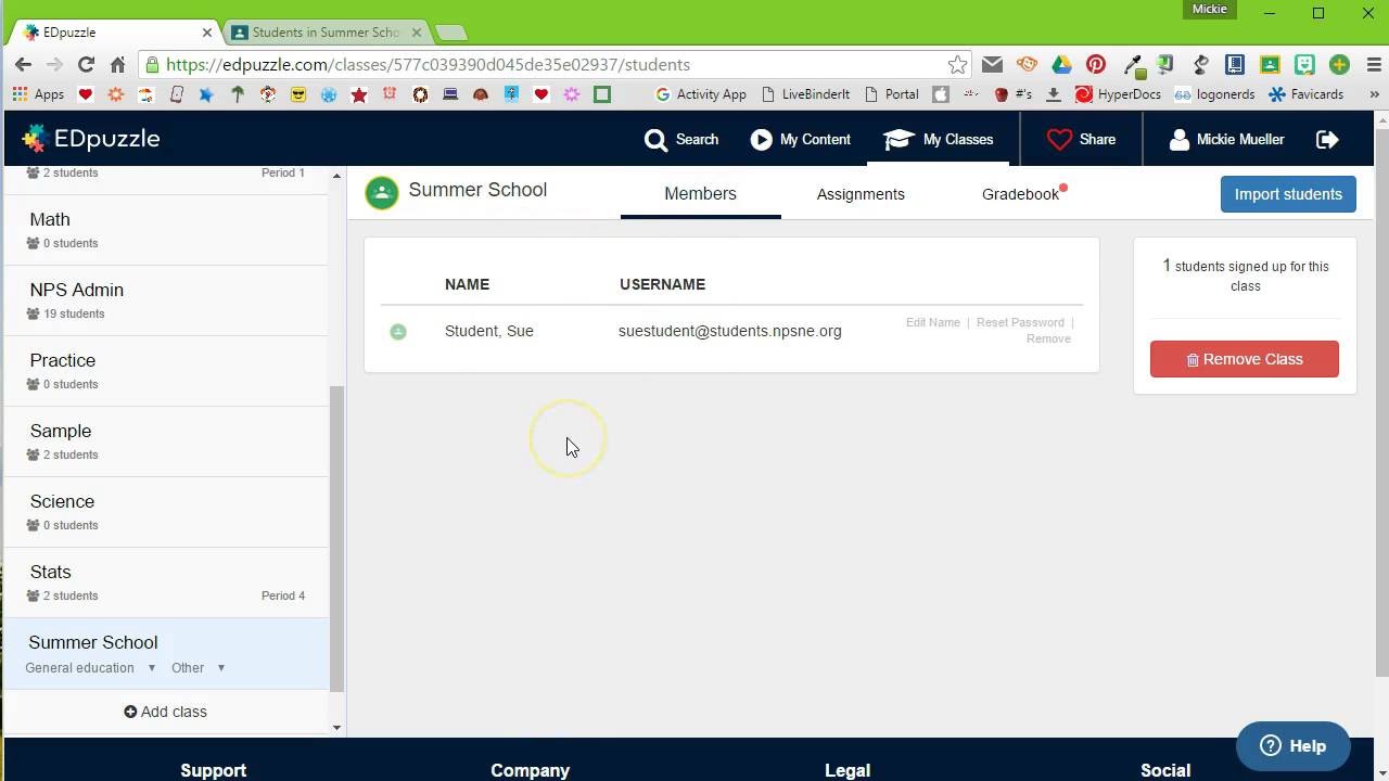 Importing Students from Google Classroom to EDpuzzle