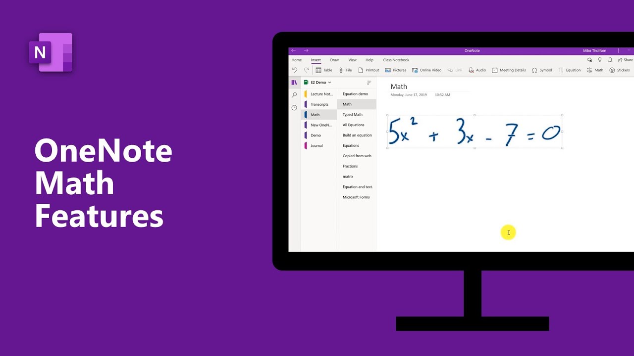How to use OneNote Math Features