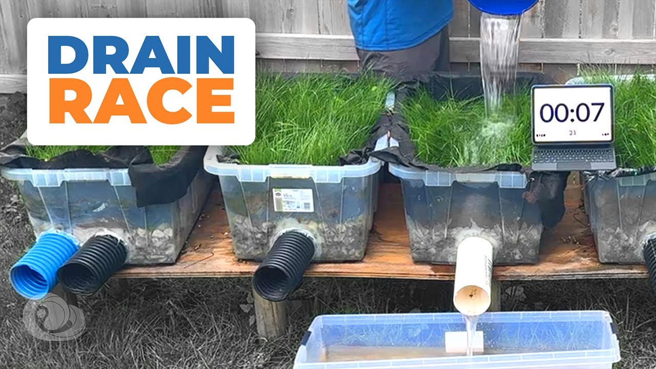 5 Different French Drains - Fill and Drain Test