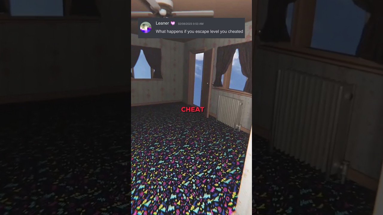 What if you escape level “You Cheated” Backrooms?🚪🔑☁️ #shorts #backrooms #creepypasta