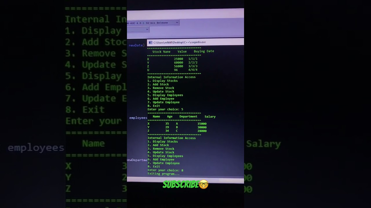 stock info in c++ IDE dev c++ #cppprogramming #codingtime #codinglife