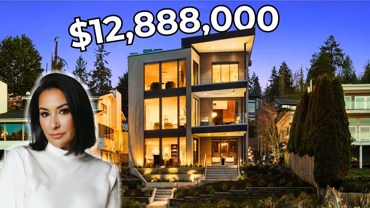 Tour Inside this $12.8M Waterfront Masterpiece in Bellevue!