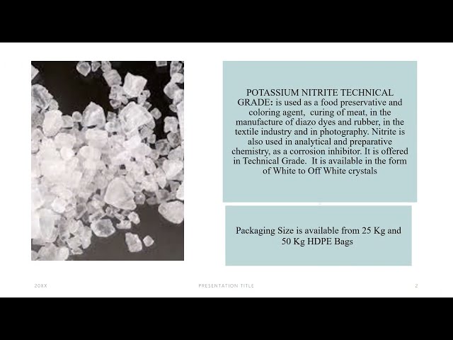 Nitrite - Sodium Nitrite Food Grade Manufacturer from Hyderabad