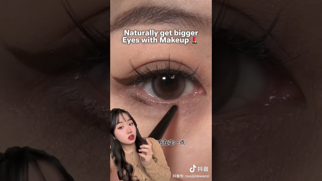 NATURAL BIG EYES WITH THIS DOUYIN MAKEUP HACK 🎀 #douyin #chinese #chinesemakeup #bigeyes #kbeauty
