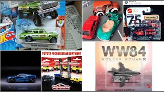 Hot Wheels Wonder Woman Jet, Matchbox Pagani Huayra, Nova Wagon Gasser, Ford F350, Dodge D200