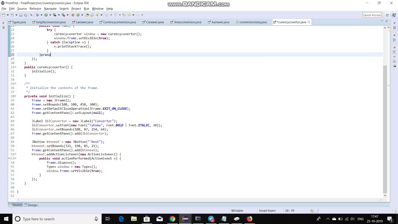 Unit converter java project
