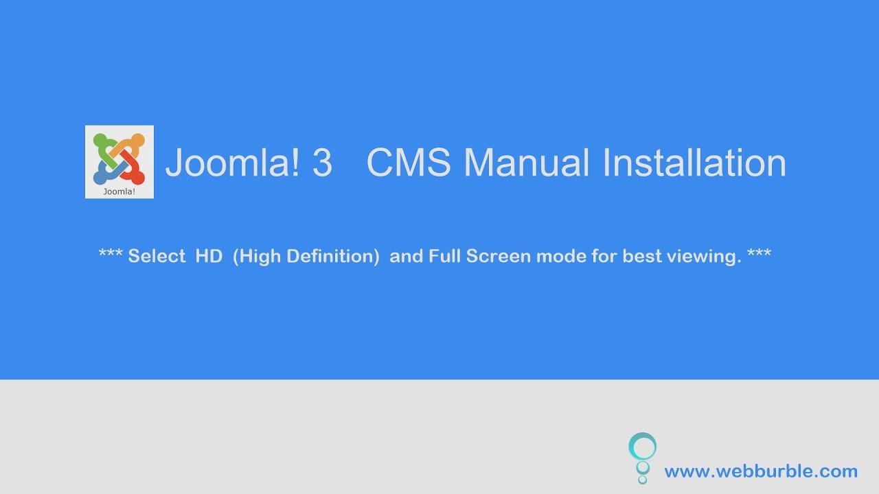 Joomla 3  CMS  Manual Installation