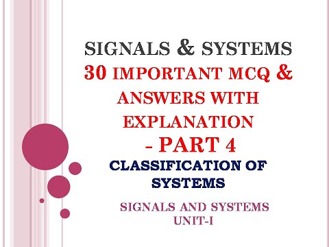 Questions: Classification of signals - 3 Video Lecture - Signals and ...