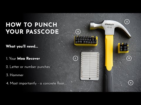 How to letter punch your pass phrase onto a MOA Recover