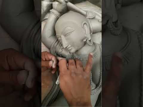 Celestial Beauty from Khajuraho/ High Relief Sculpture by Suraj Chavan/ Drawing & Clay Process