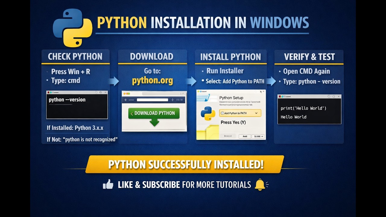 Python Installation on Windows | Step-by-Step Guide for Beginners