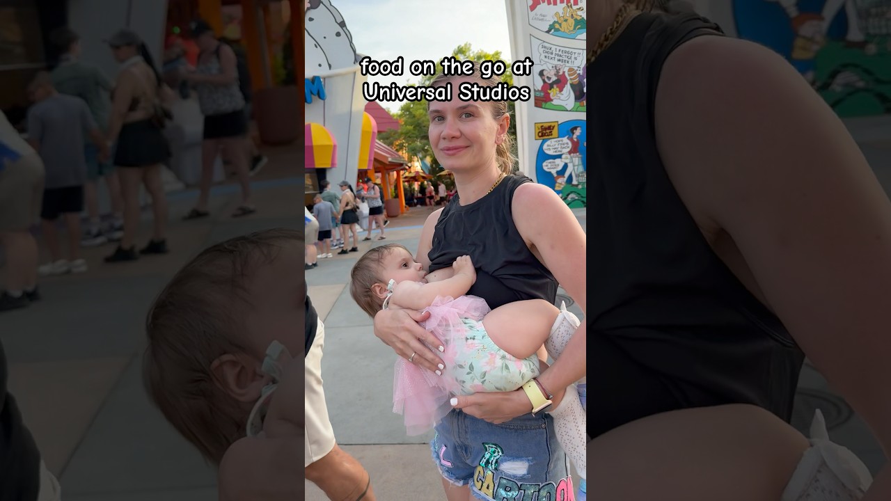 Breastfeeding anywhere and anytime 🥹#breastfeeding #momlife #cute #baby #travel #universalstudios