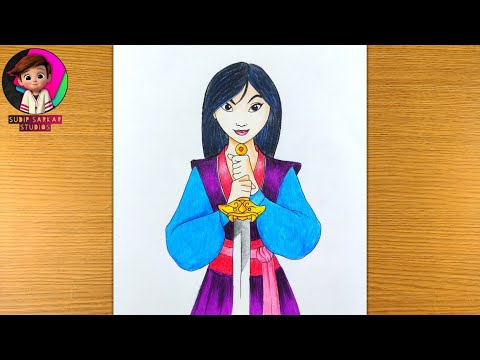 Princess Mulan Drawing easy Step by Step – I'm Youtuber – Follow my ...