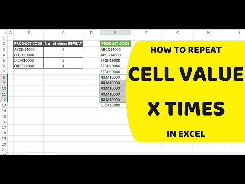 How to repeat cell value x times in Excel | Repeat a value number of times in Excel with Formula
