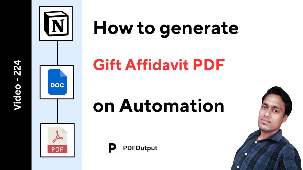 Gift Affidavit PDF | How to generate gift affidavit PDFs on automation in Notion