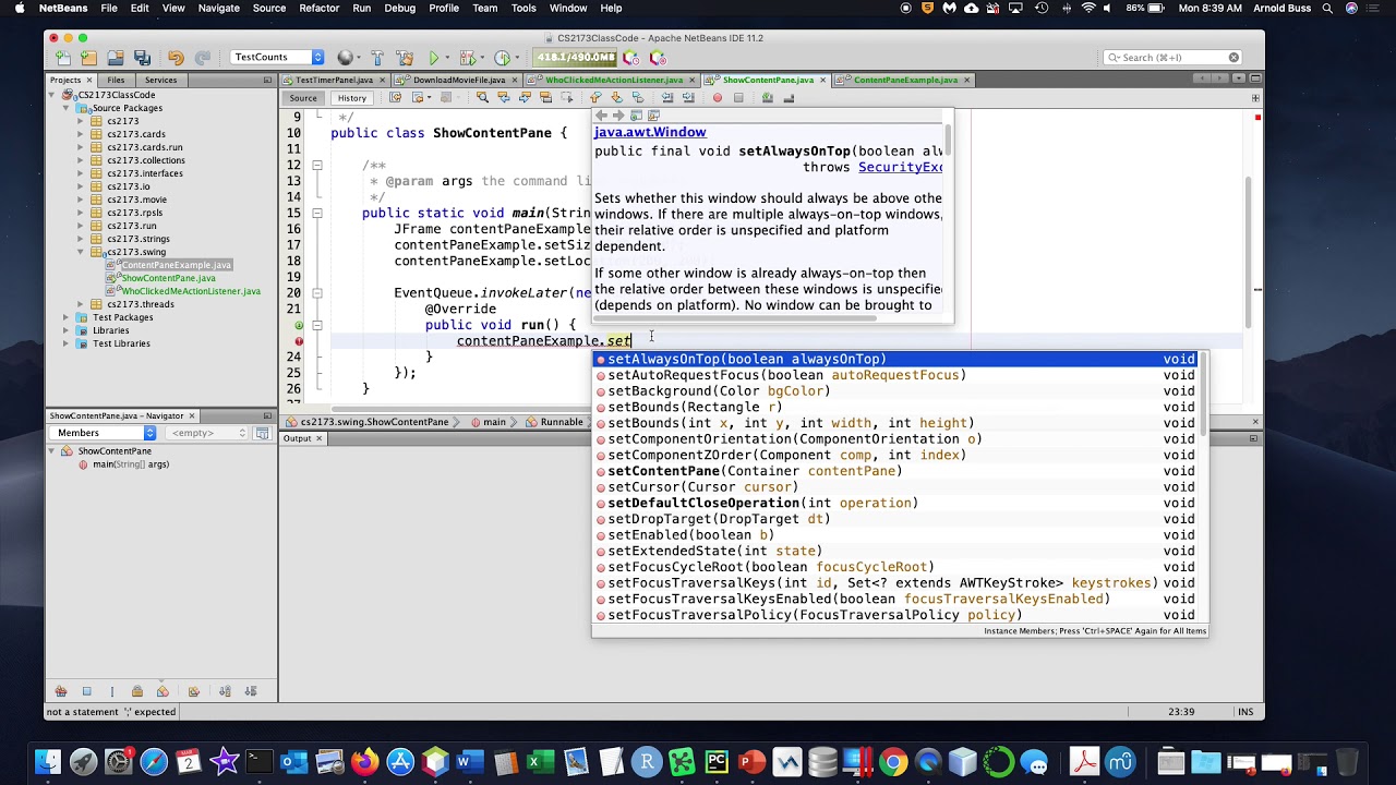 JFrame   ContentPane
