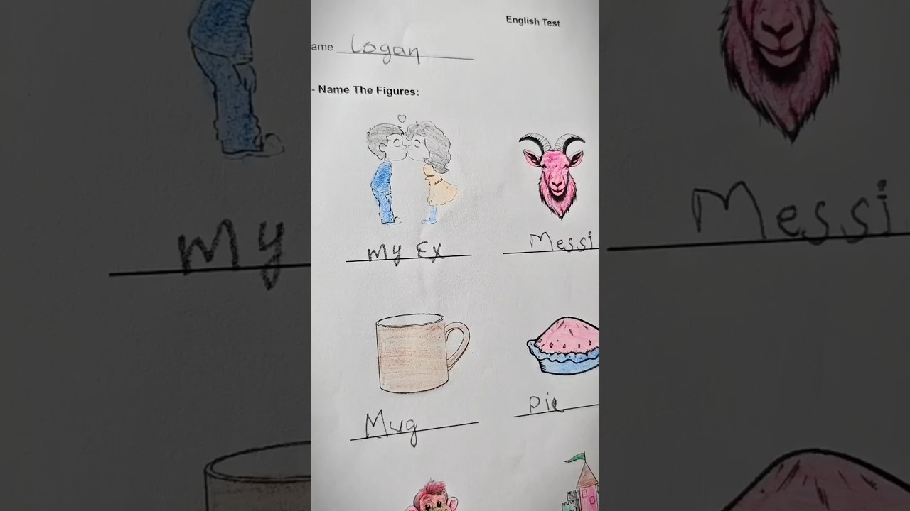 Logan's English Test Grading #student #teacherstudent #drawing #englisteacher #sketch #englishtest