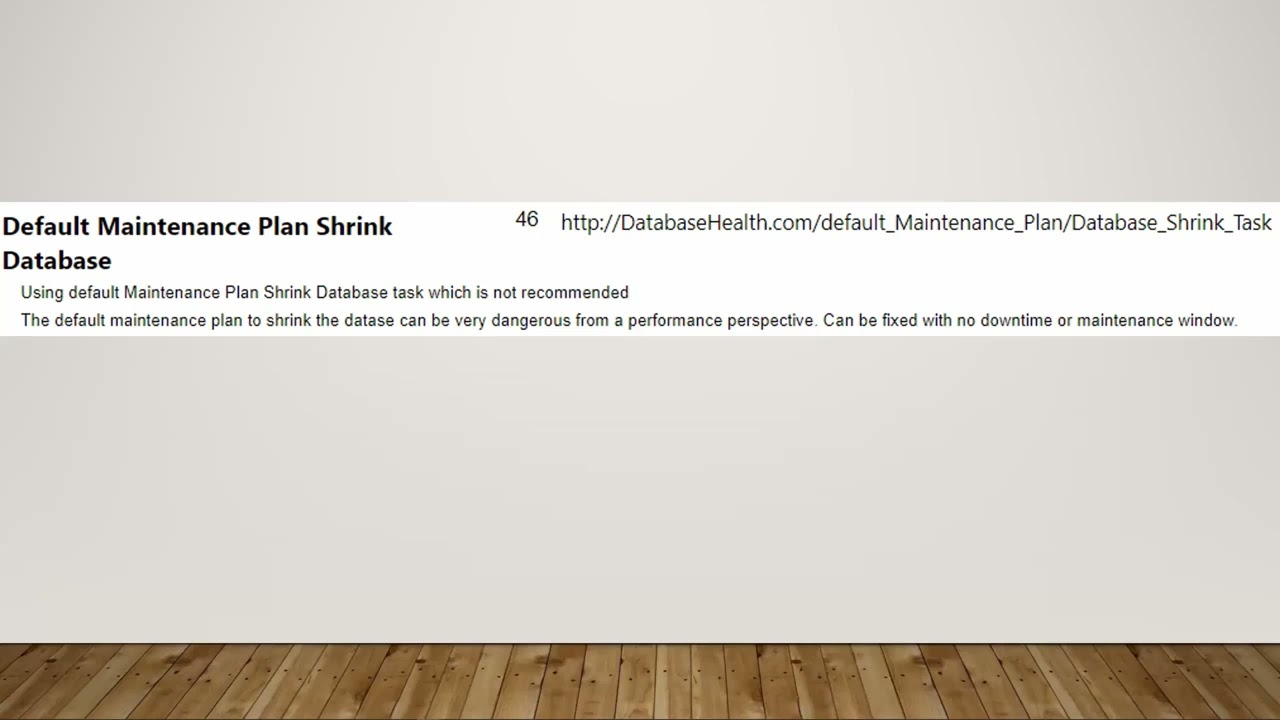 Default Maintenance  Plan Shrink Database