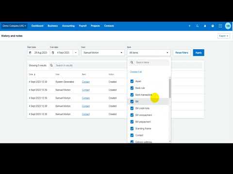 How to View the Transaction History on Xero