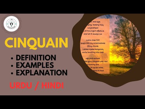 What is Cinquain? (Poetic Device) Explain in Hindi / Urdu