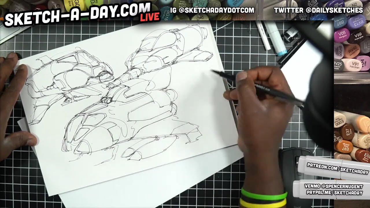 Sci Fi Sketching - How to draw spaceships using markers