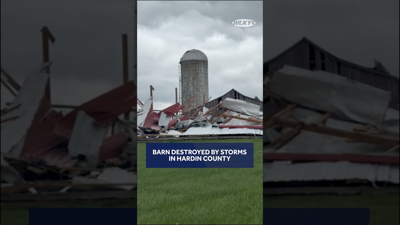 Barn demolished by storms in Hardin County