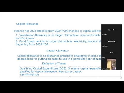 Computation of Capital Allowances