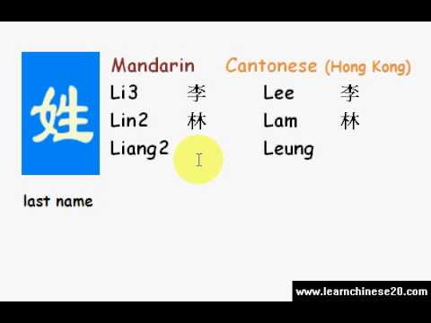 Learn to speak the Chinese last name