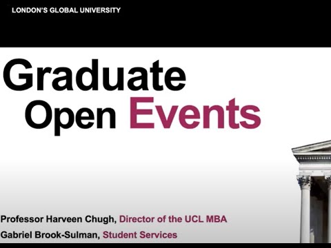Graduate Open Events — UCL MBA