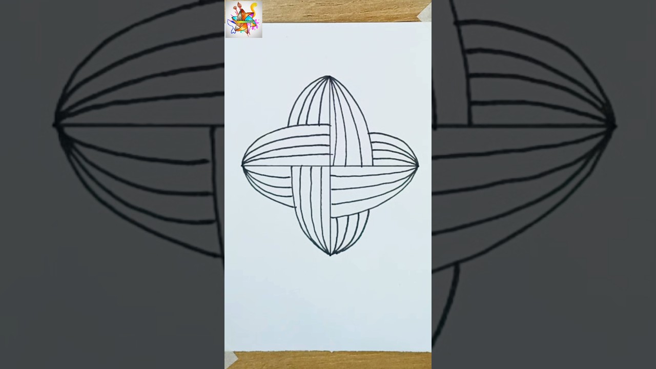 Mesmerizing Geometric Pattern with Simple Lines ✨GeometricDrawing#LineArt#SatisfyingArt