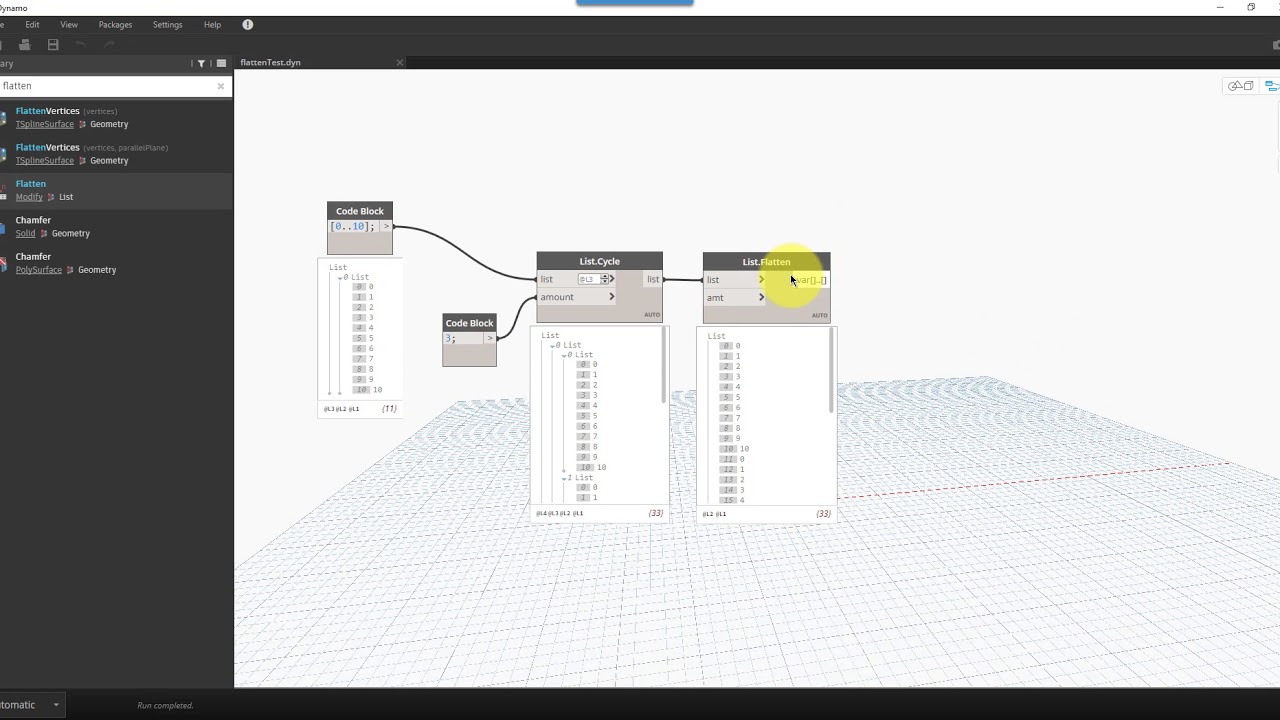 Dynamo 2.0 - Flatten Node
