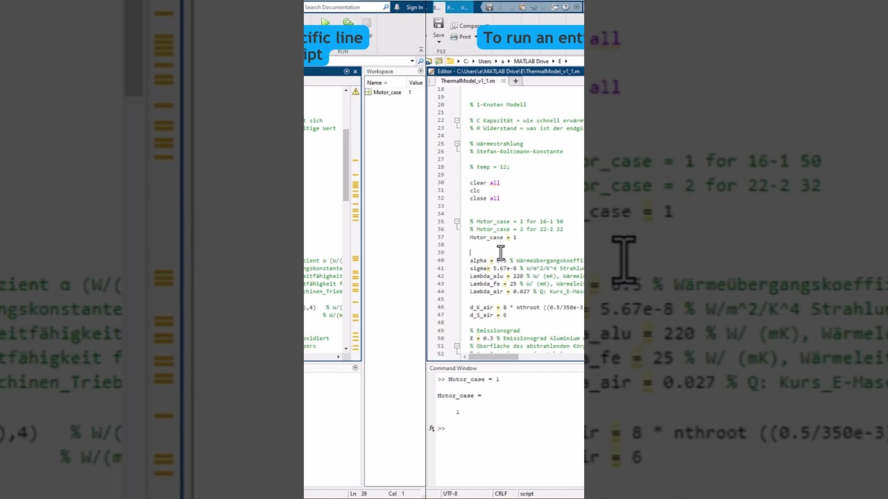 How to run a marked code or the entire script in Matlab  #matlab #coding  #programming