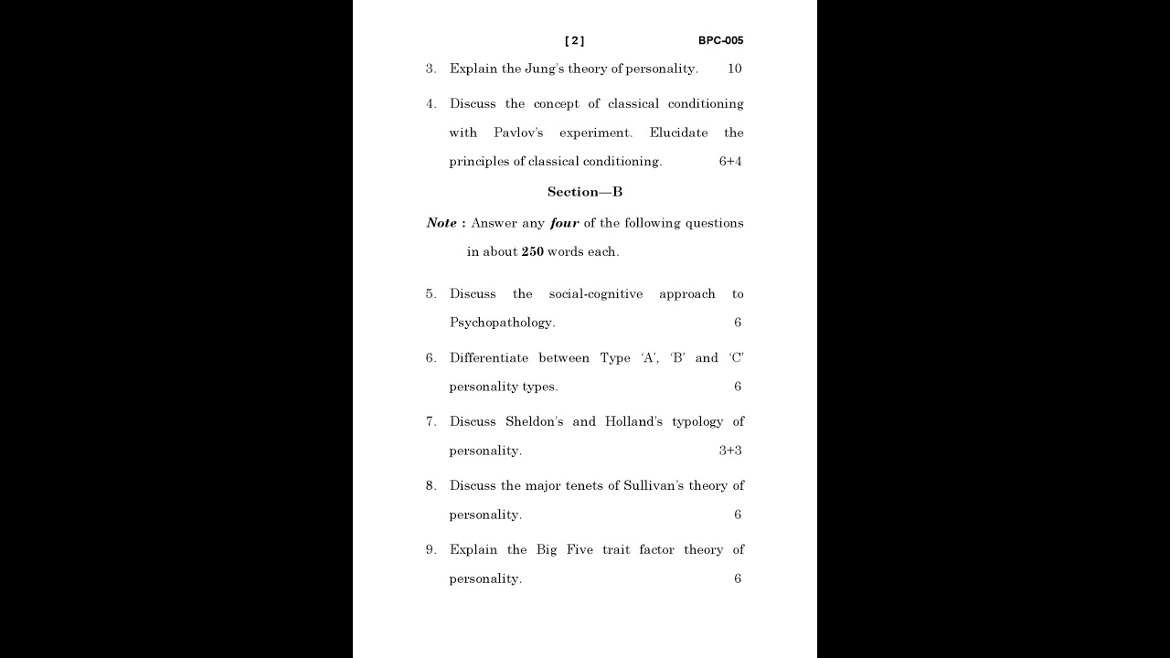 BPC  - 005  DECEMBER 2020 QUESTION PAPER
