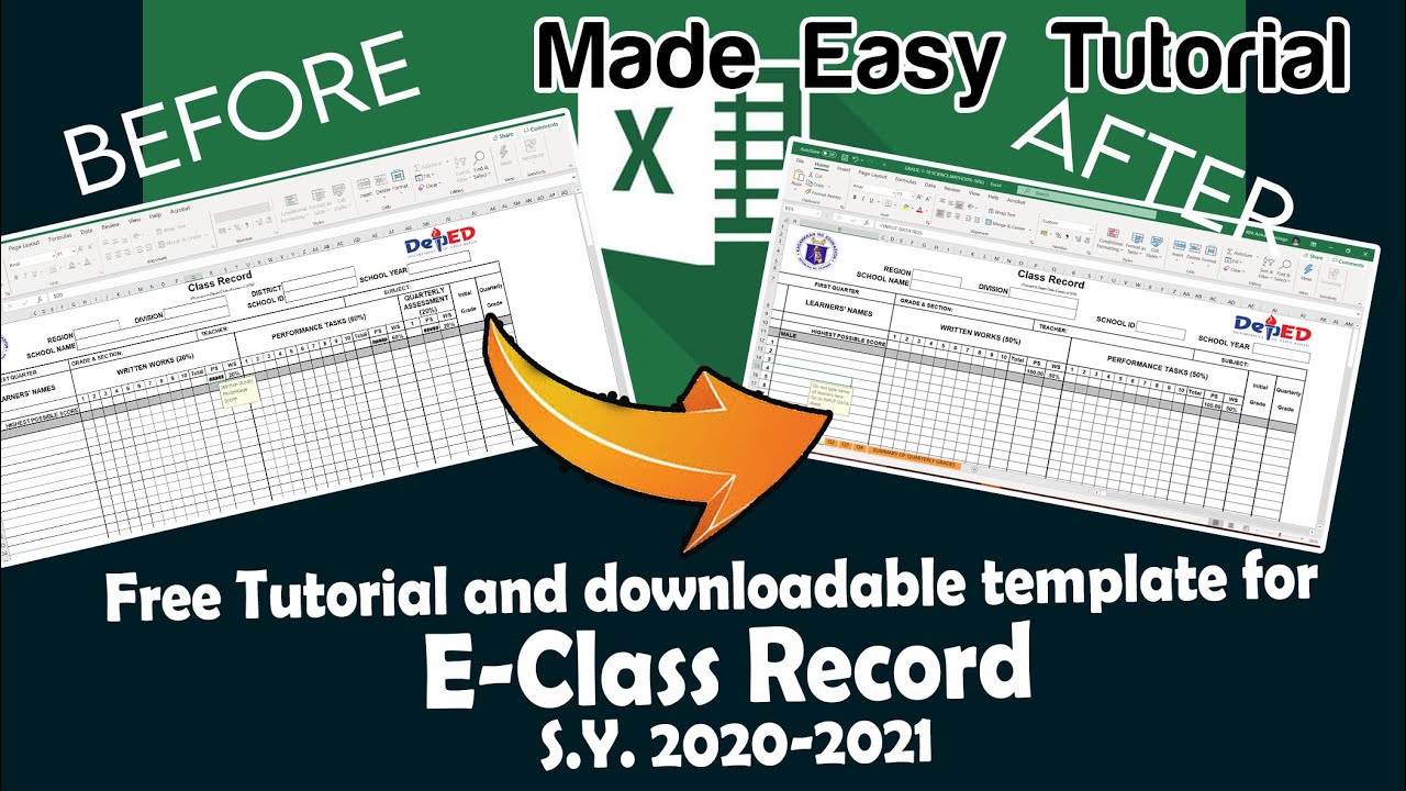 Modified E-Class Record Template for S.Y. 2020-2021 (Based on D.O. 031 s.2020)