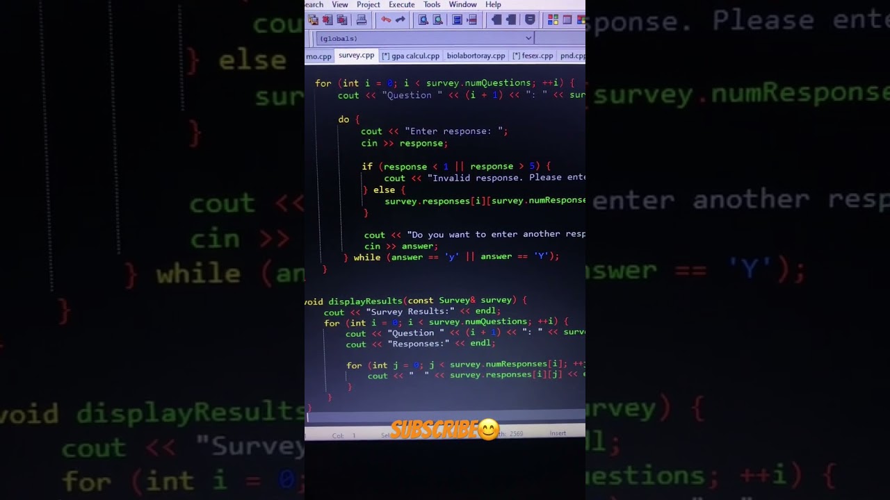 survey response IDE dev c++ #cppprogramming