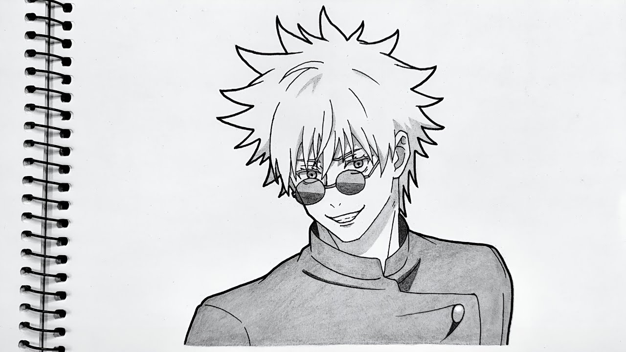 How to draw gojo Satoru step by step | Jujutsu kaisen | anime drawing easy