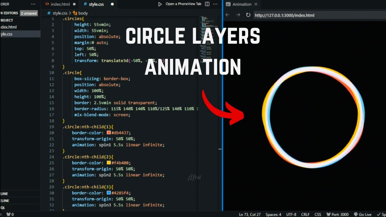 Circle layers animation [HTML & CSS] programming…