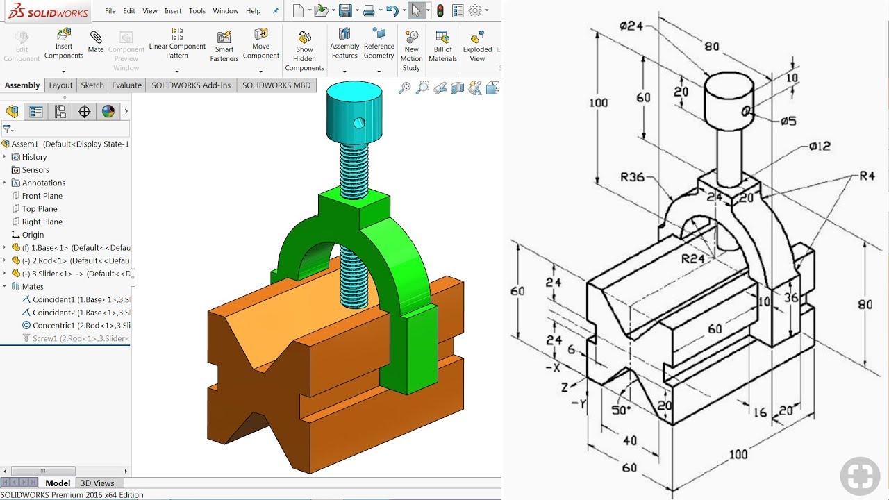 SolidWorks Tutorial Pipe vice
