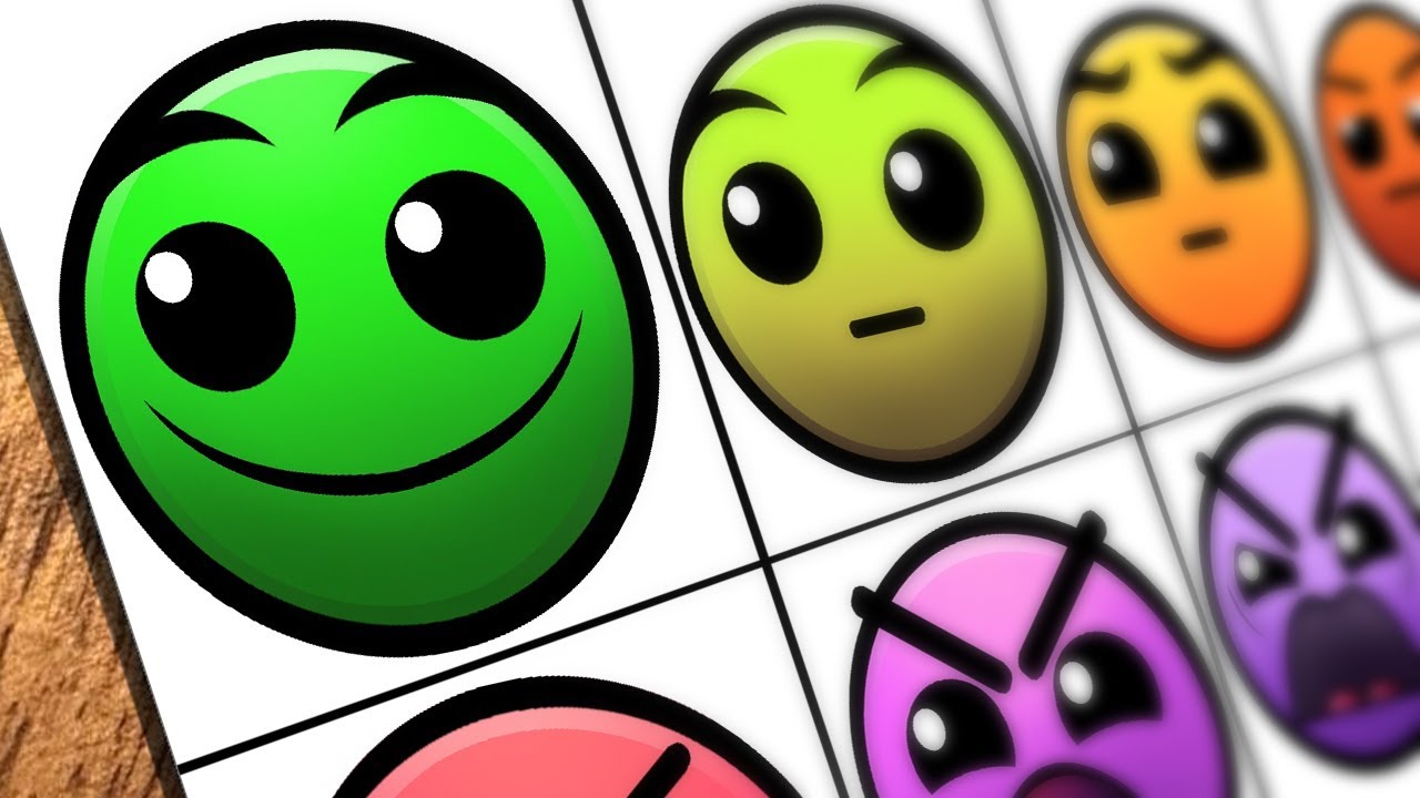 Drawing All GEOMETRY DASH Difficulty Faces / How to draw GEOMETRY DASH