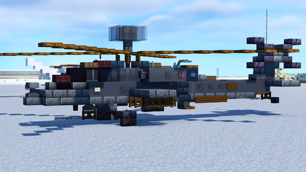 Minecraft AH-64 Apache Attack Helicopter Tutorial - Minecraft Builders
