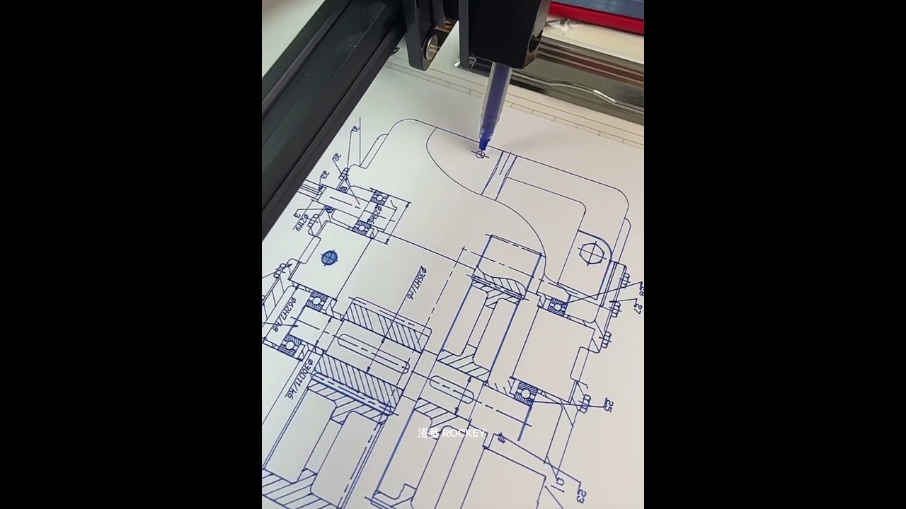 This Chinese CNC Plotter Draws Blueprints So Smooth, It’s Hypnotic! ✍️🌀 #CNCPlotter #PenPlotter